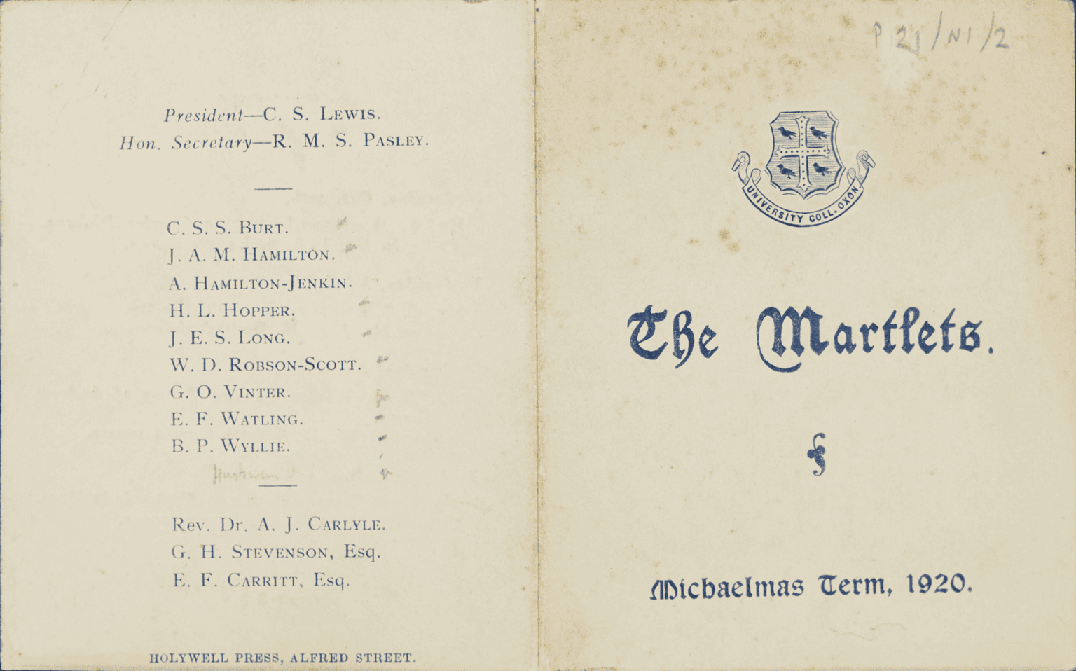 C.S. Lewis as an Undergraduate - CS Lewis words and worldsCS Lewis ...